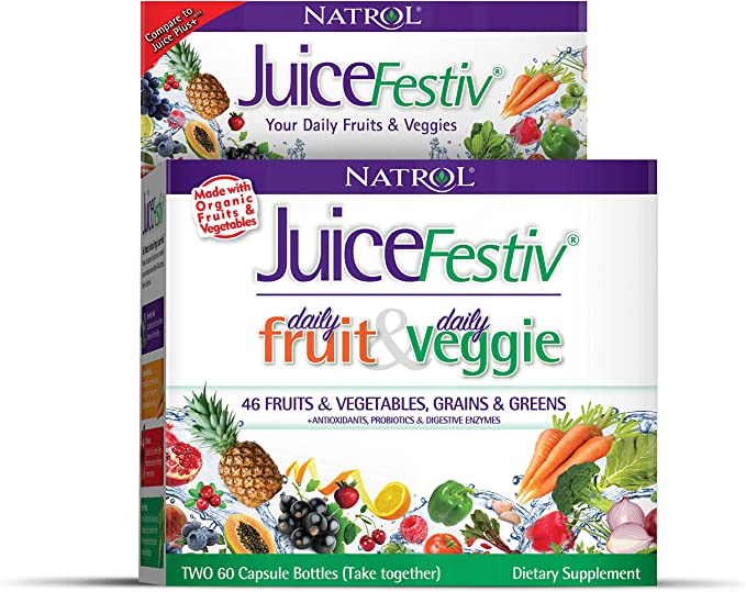 Natrol Juicefestiv Daily Fruits and Veggies Capsules with SelenoExcell ...