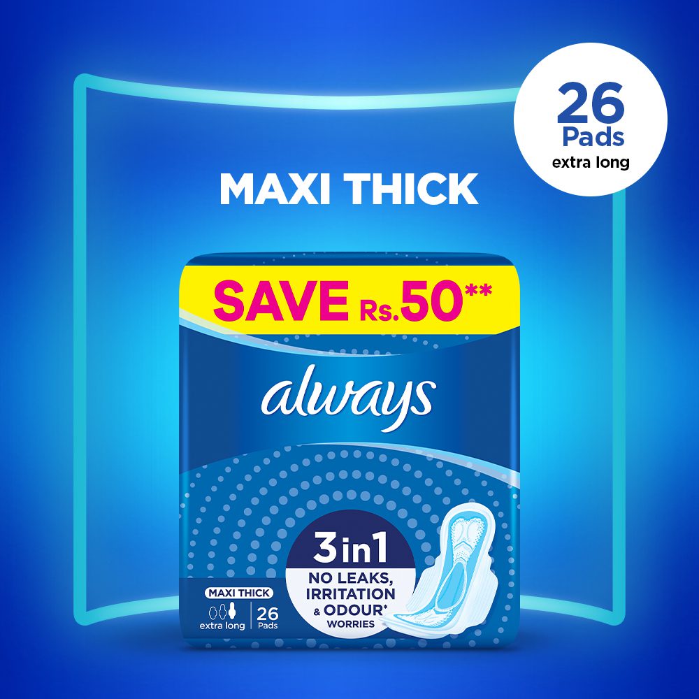 Always Thicks Sanitary Pads Extra Long Trio Pack 26 pads - atozstore.pk