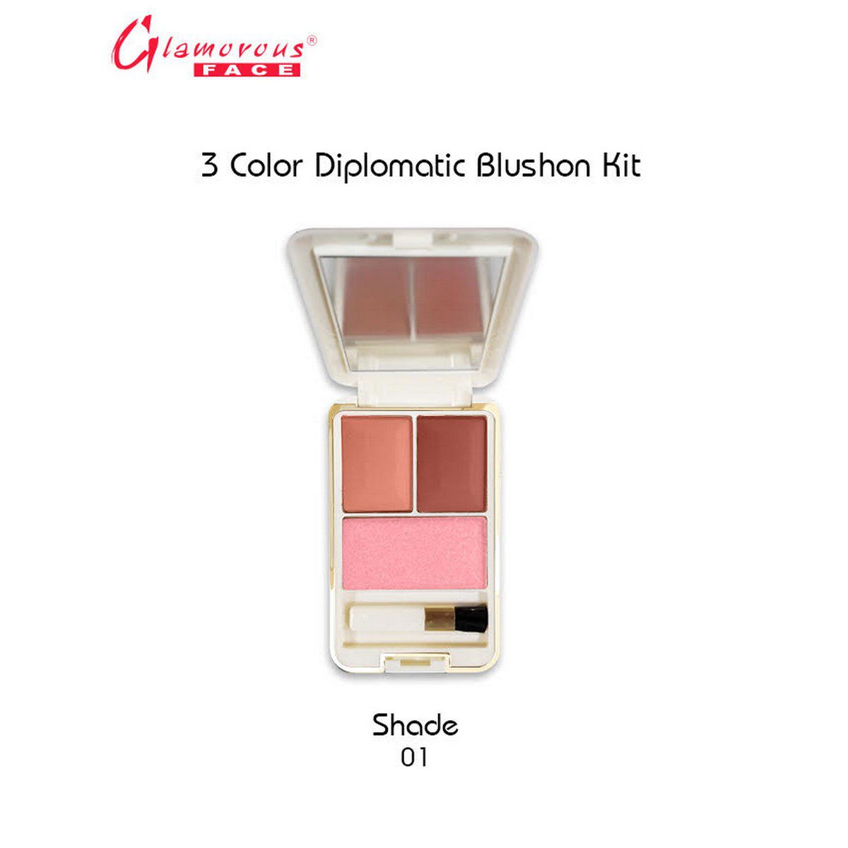 Glamorous Face 3 Color Diplomatic Baked Blushon Palette - atozstore.pk