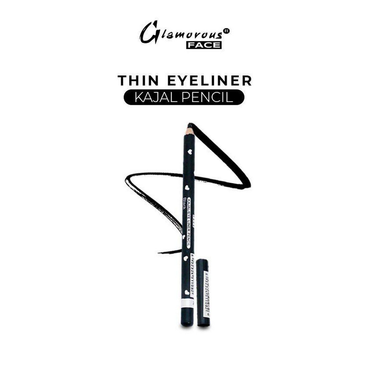 Glamorous Face Black Waterproof Thin Kajal Pencil - atozstore.pk