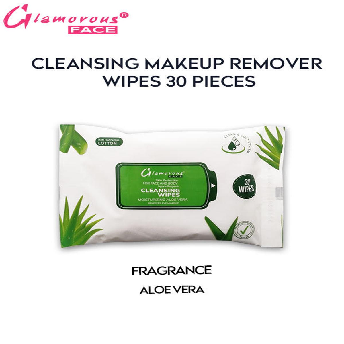 Glamorous Face Cleansing Wipes, Skin Perfection Moisturizing Aloe Vera ...