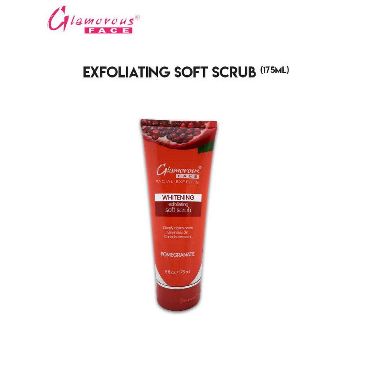 Glamorous Face Exfoliating Soft Scrub, With Pomegranate Extracts, Tube ...