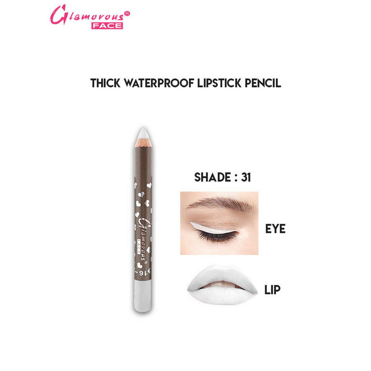 Glamorous Face Thick WaterProof Lipstick Pencil - atozstore.pk