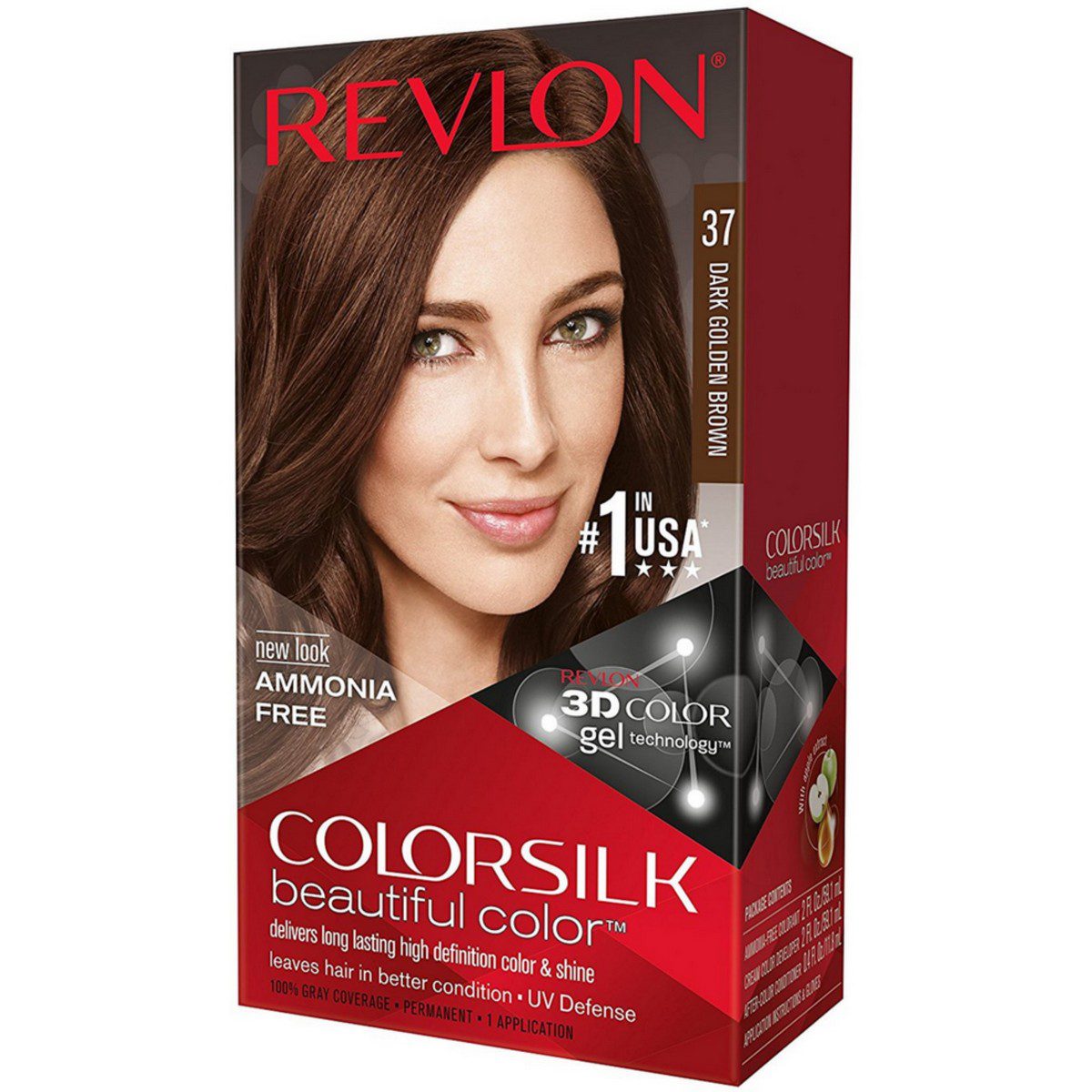 REVLON 37 Dark Golden Brown 3D Hair Color - atozstore.pk