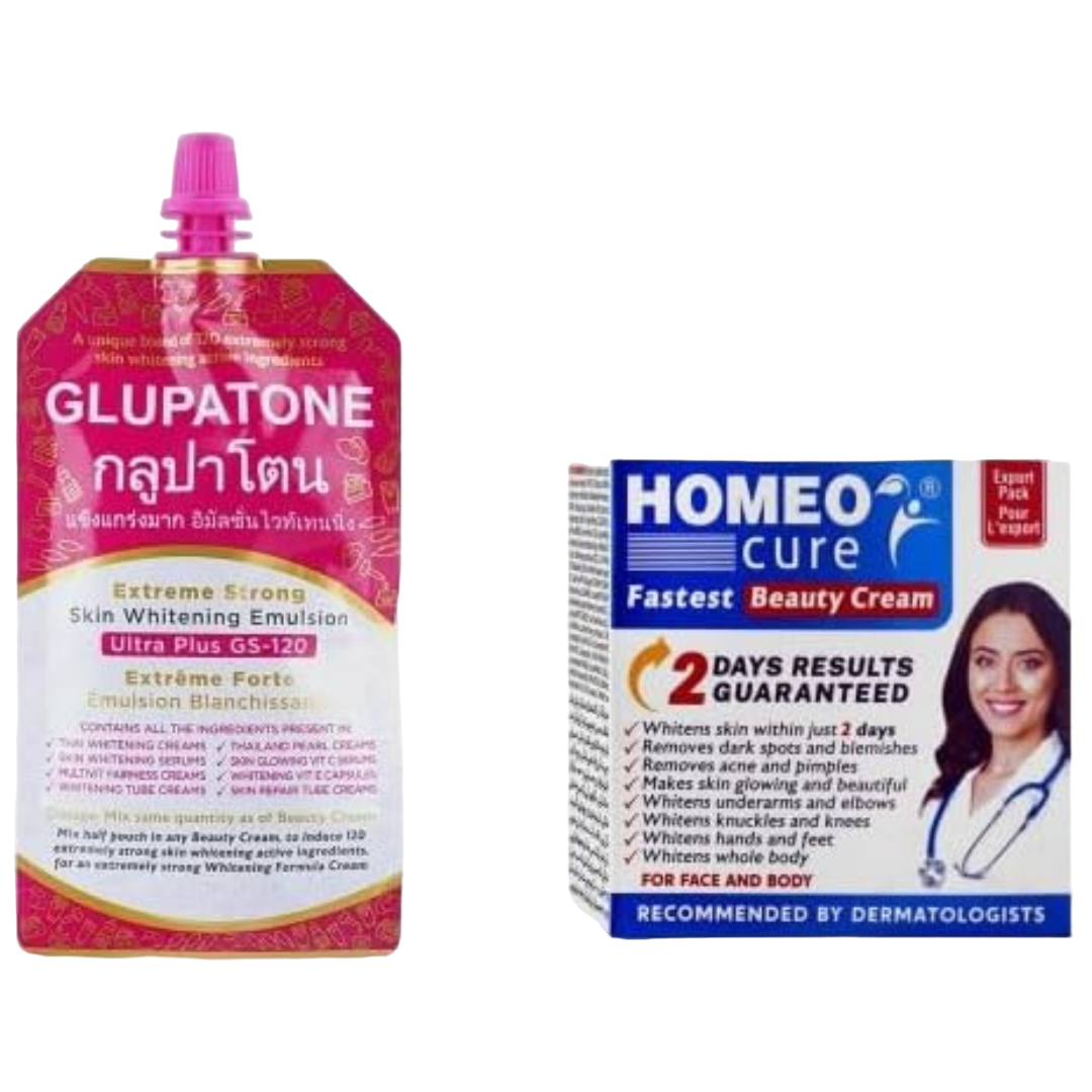 GLUPATONE Extreme Strong Emulsion and Homeo Cure Beauty Cream ...