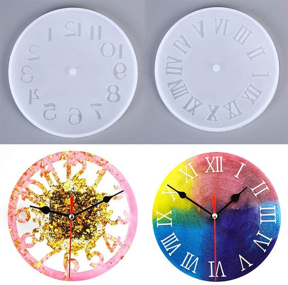 Epoxy Resin Molds DIY Numerals Clock Silicone Mold Handmade Crafts ...