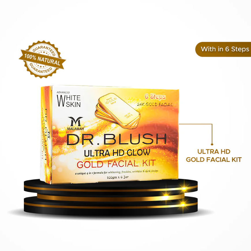 DR BLUSH Facial Kit 6 Gold Jars - atozstore.pk