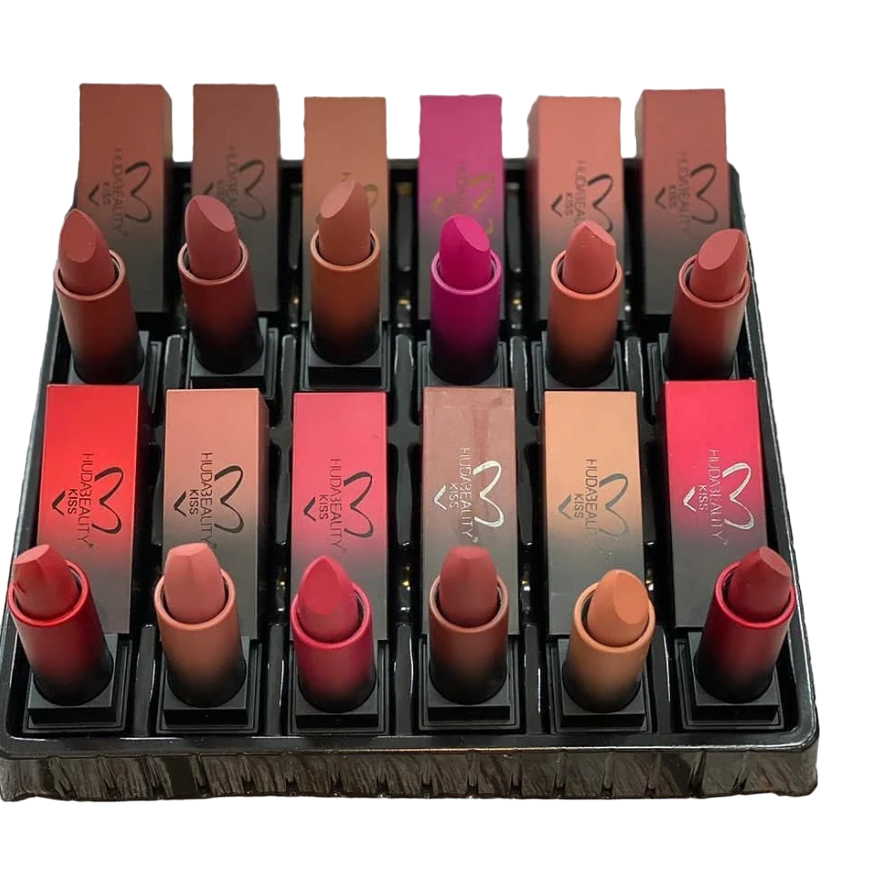 Huda Beauty Matte Lipstick Set 12 Pcs - atozstore.pk